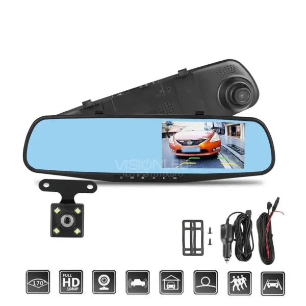 RETROVISOR ESPEJO CAMARA FRONTAL Y RETRO | VisionLED